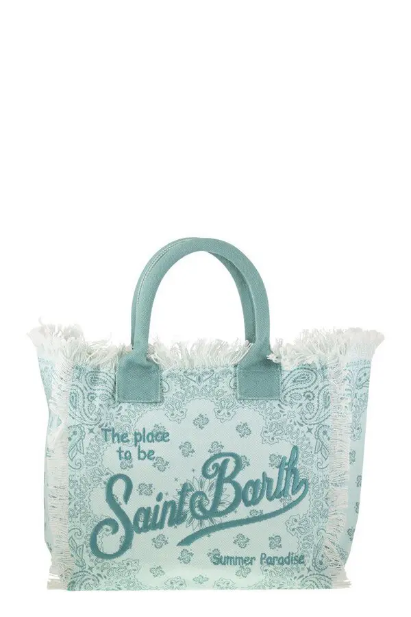 Mc2 Saint Barth Vanity Tote Bag With Bandana Print In Water